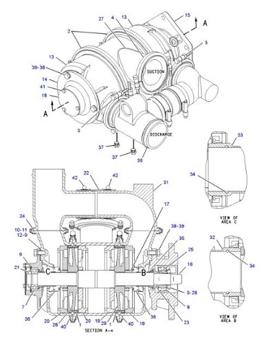 3408B MARINE ENGINE 8RG 1974855 PUMP GP AUXILIARY - IMC