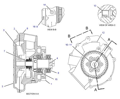 C12 MARINE ENGINE 9HP 3522077 Pump GP Water - IMC